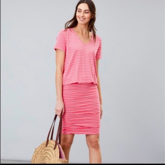 Joules | Dresses | Joules Candice Stripped Jersey Dress Pink 2 Nwt ...